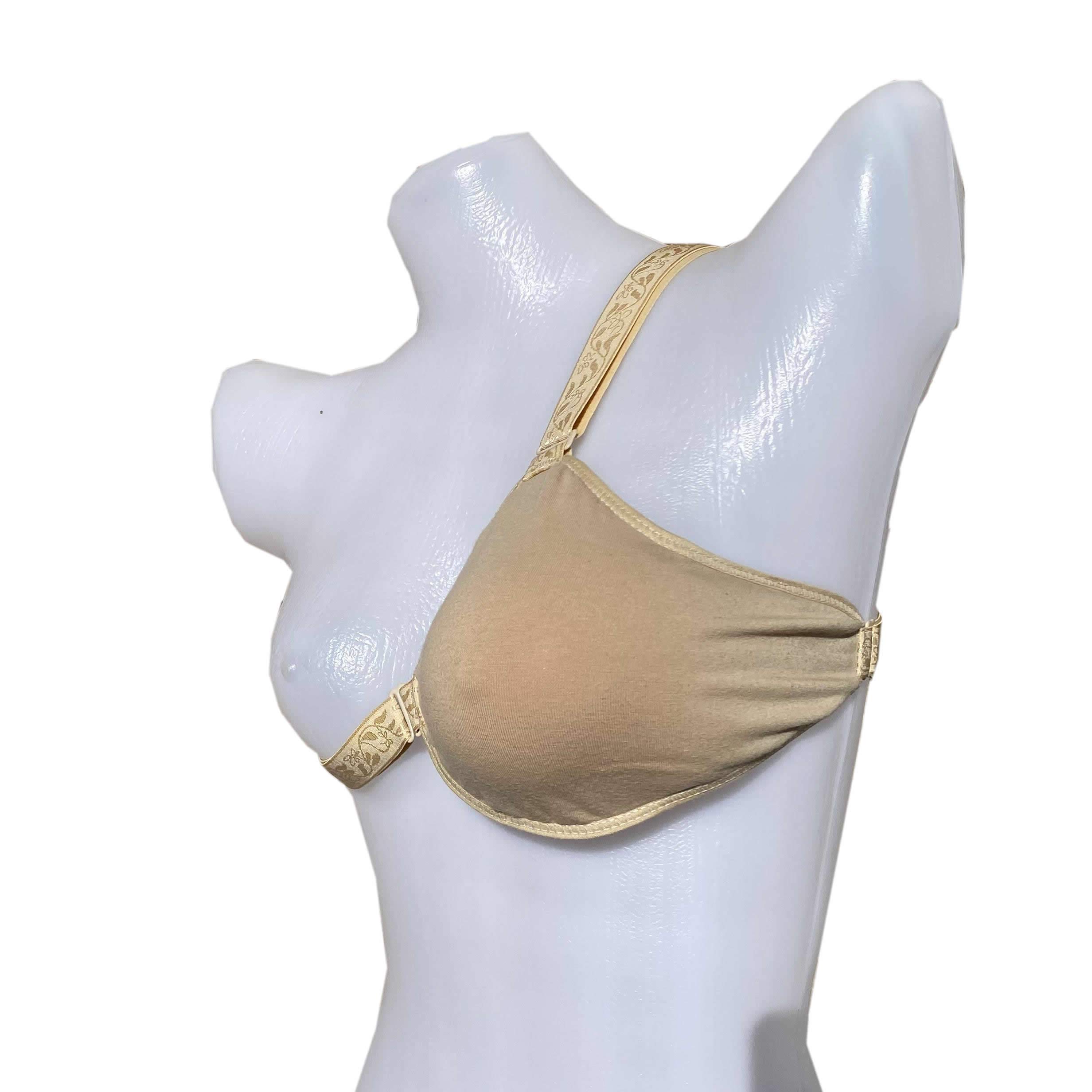 Cotton Protect Pocket for Mastectomy Silicone Breast Forms Cover Bags for Prosthesis Artificial Fake Boobs A Pair (XL for 500g-600g, Beige)