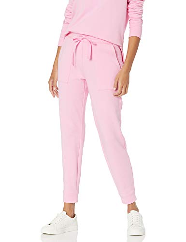 Daily Ritual Women's Relaxed-Fit Terry Cotton and Modal Patch Pocket Jogger Pants, Pink, Medium