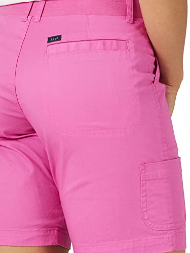 Lee Women's Flex-to-Go Mid-Rise Cargo Bermuda Short, Magenta, 12
