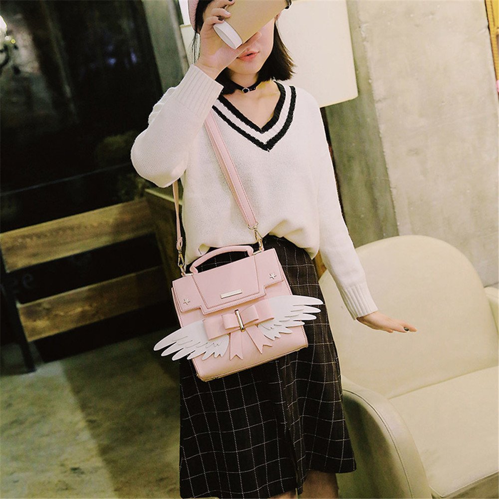 Smilovely Cardcaptor Sakura Angel Wings Bowknot Cute Lolita Handbag Anime Cosplay Shoulder Bag