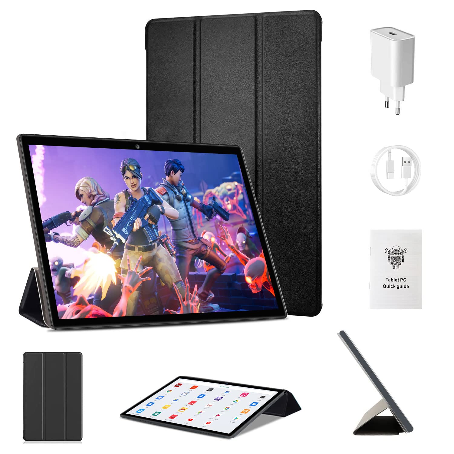 DUODUOGO 2023 Tablet Android 11.0 Tablet, 64GB ROM 256GB Expand, Octa Core Tablets,10 inch Tablet HD, GMS Certified WiFi Tablet, 6000mAh, Dual Camera, Support Bluetooth Tablet Pc (Gray), DGO-S9