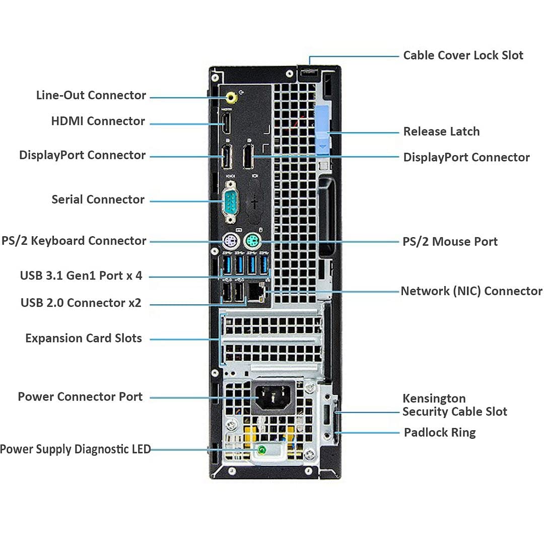 Dell OptiPlex 7050 SFF Desktop Computer PC,Intel Core i7-6700 3.40GHz,16GB DDR4 Ram 256GB NVMe M.2 SSD,Built-in WiFi & Bluetooth,HDMI,DVD-RW,Windows 10 Pro,Wireless Keyboard & Mouse(Renewed)