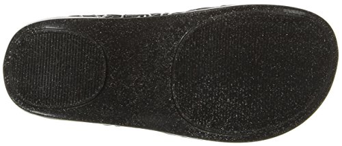 mini melissa Girl's Mini Campana Zig ZAG VI Mary Jane, Black Glitter, 5 M US Toddler
