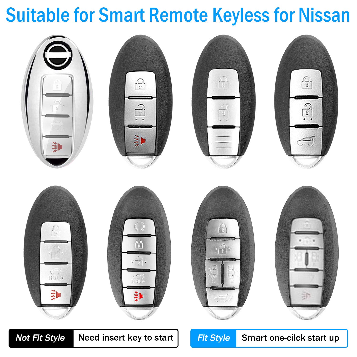 COMPONALL for Nissan Key Fob Cover, for Nissan Altima Maxima Armada Rogue