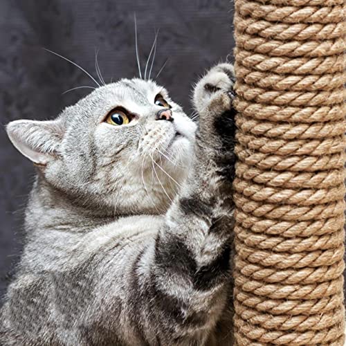 Natural Jute Rope - 1/2 Inch×25 Feet - Twisted Manila Rope - Thick Hemp Rope for Cat Scratching Posts, Hammock, Nautical, Home Decorating
