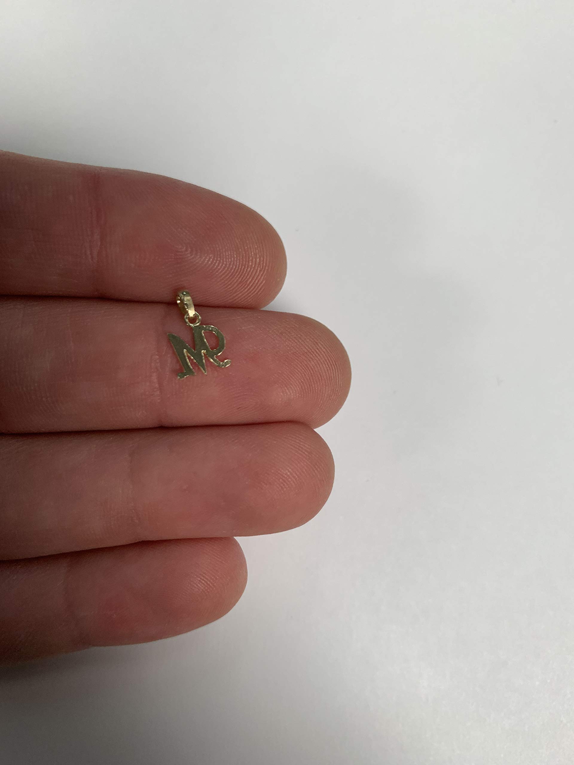 Dainty 10k Real Solid Gold Initial Charm Pendant Available in Other Letters, Alphabet Letter Jewelry Small in Size (M)