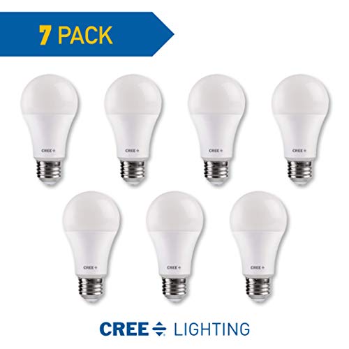 Cree Lighting, TA19-16027MDFH25-12DE26-1-11007S-T, A19 100W Equivalent LED Bulb, 1600 lumens, Dimmable, Soft White 2700K, 25,000 hour rated life, 90+ CRI | 7-Pack
