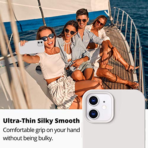 IceSword iPhone 13 White Case 6.1” (2021), Liquid Silicone Slim Shockproof Phone Case Cover, Soft Anti-Scratch Microfiber Lining, Matte White, Protective 6.1 inch Compatible with iPhone 13 - White