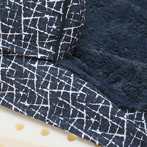 long rich Rectangle Pet Bed, Cozy Latex Foam Dog Sofa Bed for Small, Medium, and Large Pets, Waterproof PV Plush Fabric Pet Cushion,Non-Slip (30" x 20" x 6.5", Printed Canvas-Grey) (LTX-BLACK-M-4697)