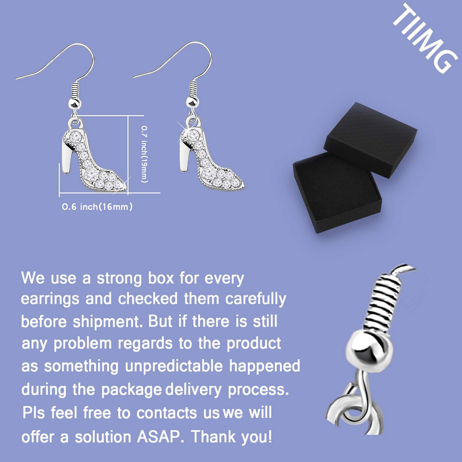 Crystal Heels Earrings Birthday Gift Gift for Sister Girlfriend Daughter
