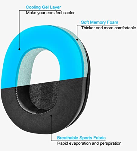 M50X Earpads, Upgrade ATH-M50X Ear Pads, Cooling Gel Ear Cushions Replacement for Audio Technica ATH-M50X/M40X, HyperX Cloud 2/Cloud Alpha, SteelSeries Arctis 7/Arctis Pro, MDR-7506/MDR-V6 Headphones