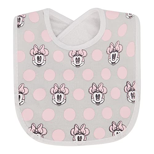 Disney 7-Pack Minnie Mouse Meadow Baby Bibs, Lightweight Feeding Teething & Drooling Infant and Toddler Cloth Bib