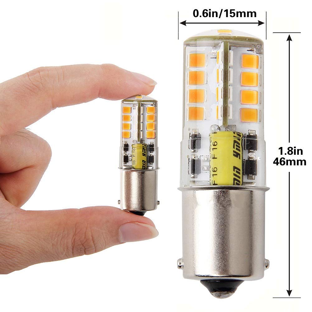 HRYSPN 4PCS BA15S LED Bulb 12V, Waterproof Bulb, 1141 1156 Bayonet Single Contact Base for Landscape RV Camper Interior Marine Boat Trailer Lights, Warm White 3000K