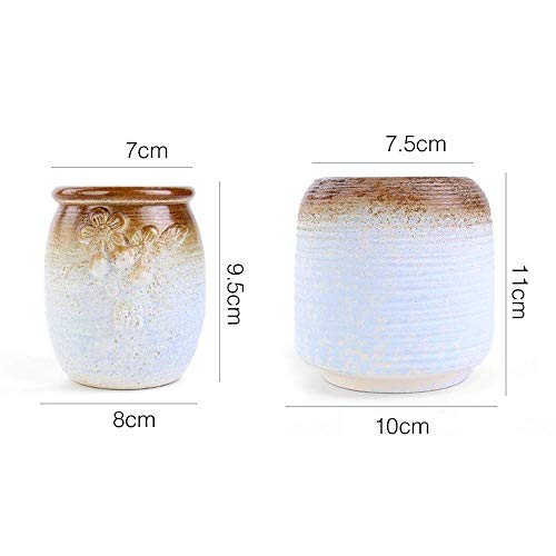 Flower Pots,Plant Pot,Planters,Plant Pots,Small Indoor Vintage Ceramic Creative Succulent Old Pile Stone Ware Plain,Fired Bonsai Flower Succulent Cactus Home & Office Decor Pots Simple Gift Idea (Col