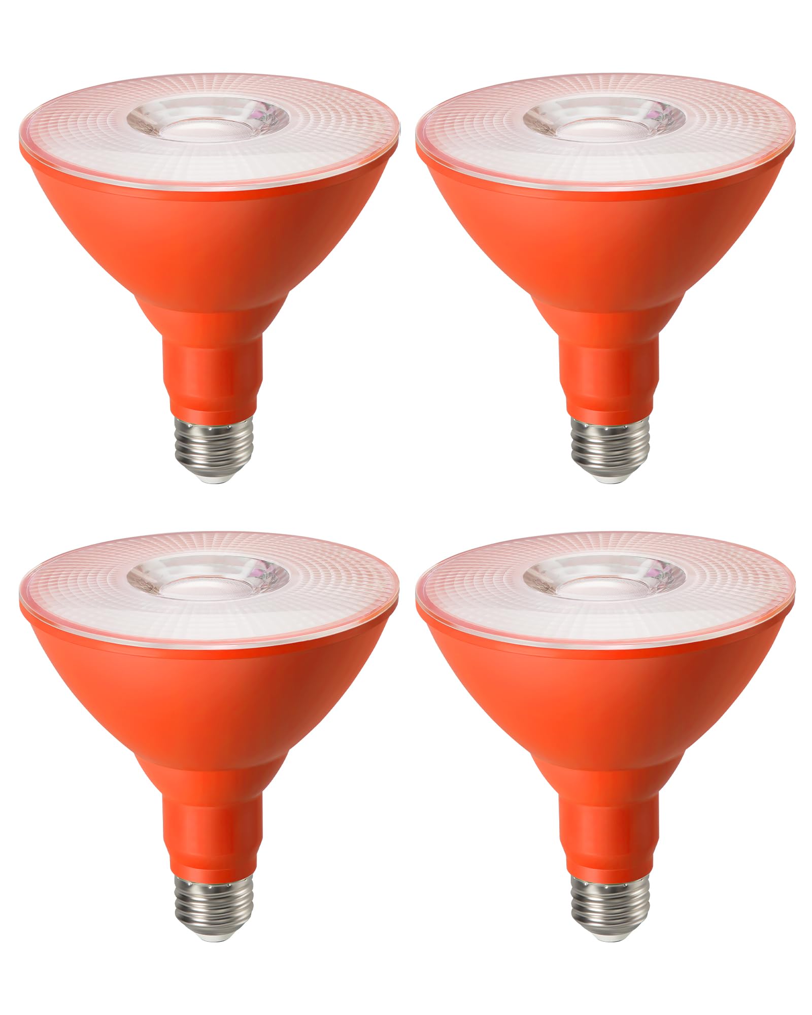 EDISHINE Christmas PAR38 Orange LED Flood Light Bulbs Outdoor, Dimmable Orange LED Light Bulb, 18W(120W Equivalent), Orange Flood Lights Bulb for Christmas Decorations, E26 Base, ETL Listed, 4 Pack
