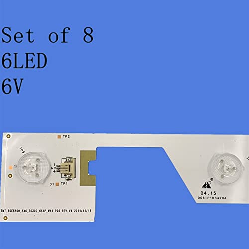 CEVIZ 6v LED Backlight Strip 6 Lamp B50A658U U50S6806S L50E5800A LVU500NDEL SW-4C-LB5006-YH2 TMT_50E5800_8X6_3030C Compatible with TCL