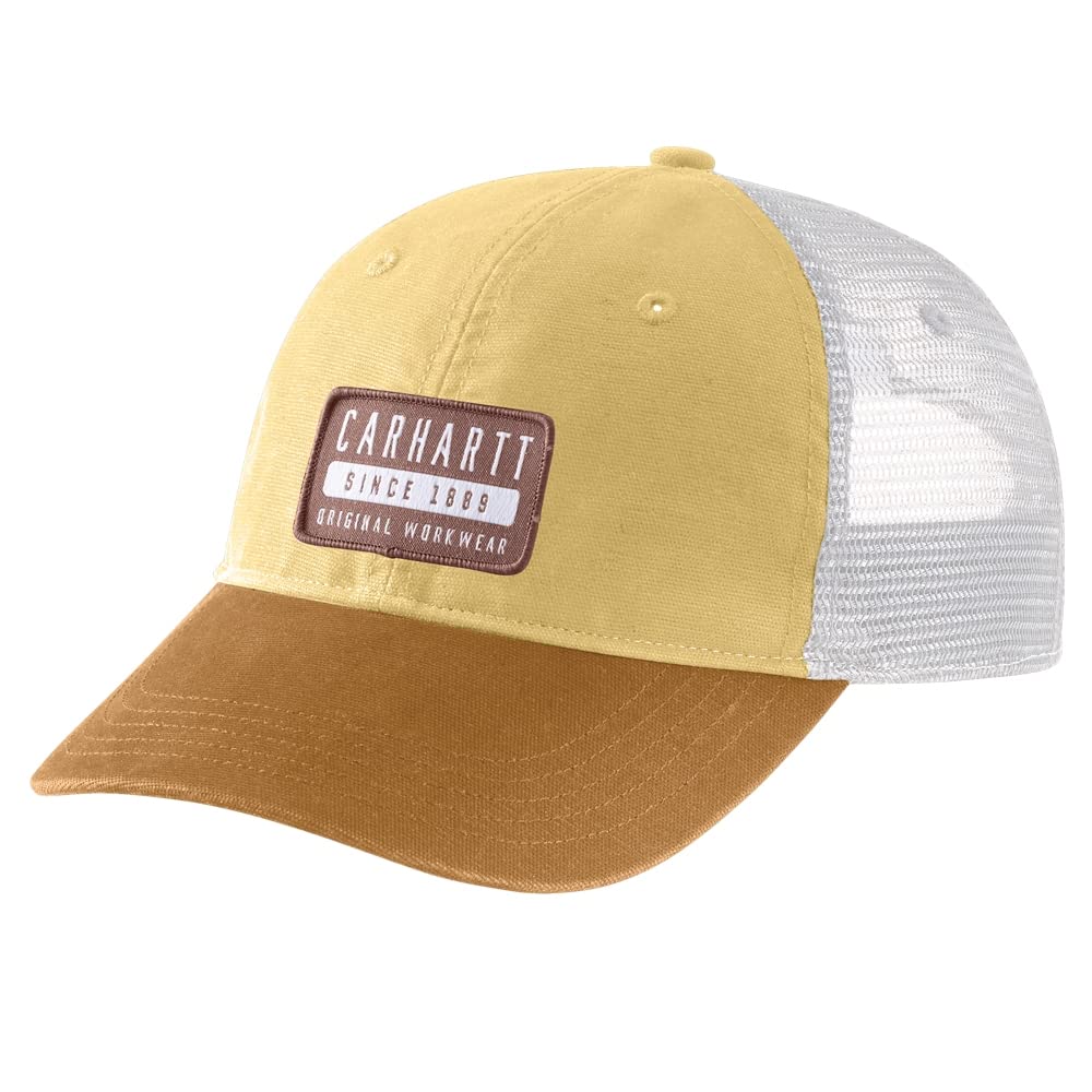 Carhartt Women's 105248 Women's Canvas Mesh Back Workwear Patch Cap - One Size Fits All - Pale Sun