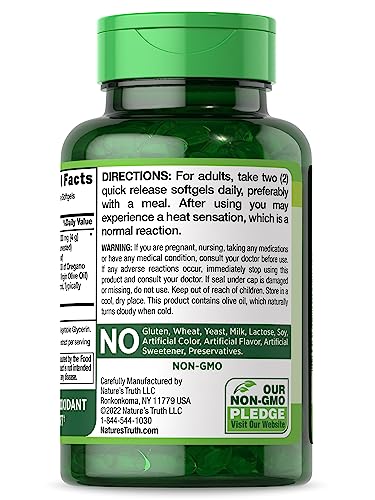 Nature's Truth Oil of Oregano Softgel Capsules | 4000 mg | 150 Count | Non-GMO & Gluten Free Herbal Supplement