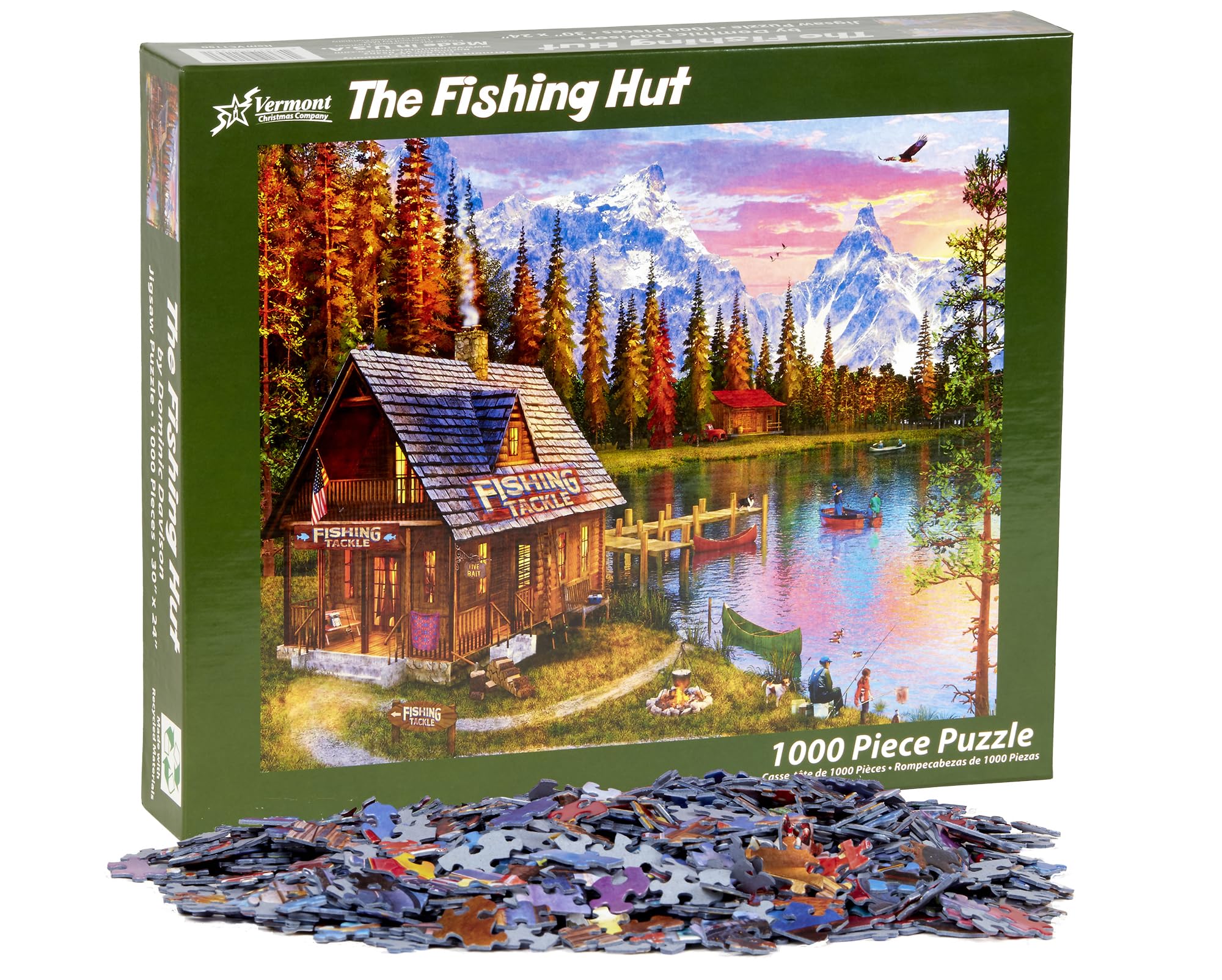 Vermont Christmas Company The Fishing Hut Jigsaw Puzzle 1000 Piece