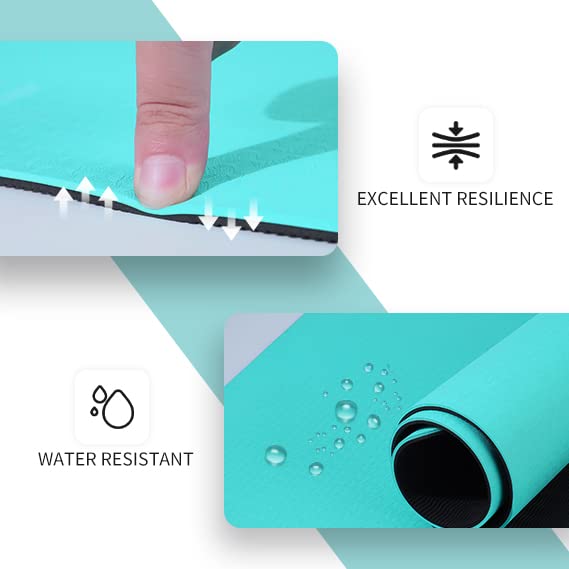 Eco-Friendly Fitness Waterproof Non Slip Workout Yoga Mats 1/4" Thickness (LIGHT BLUE)