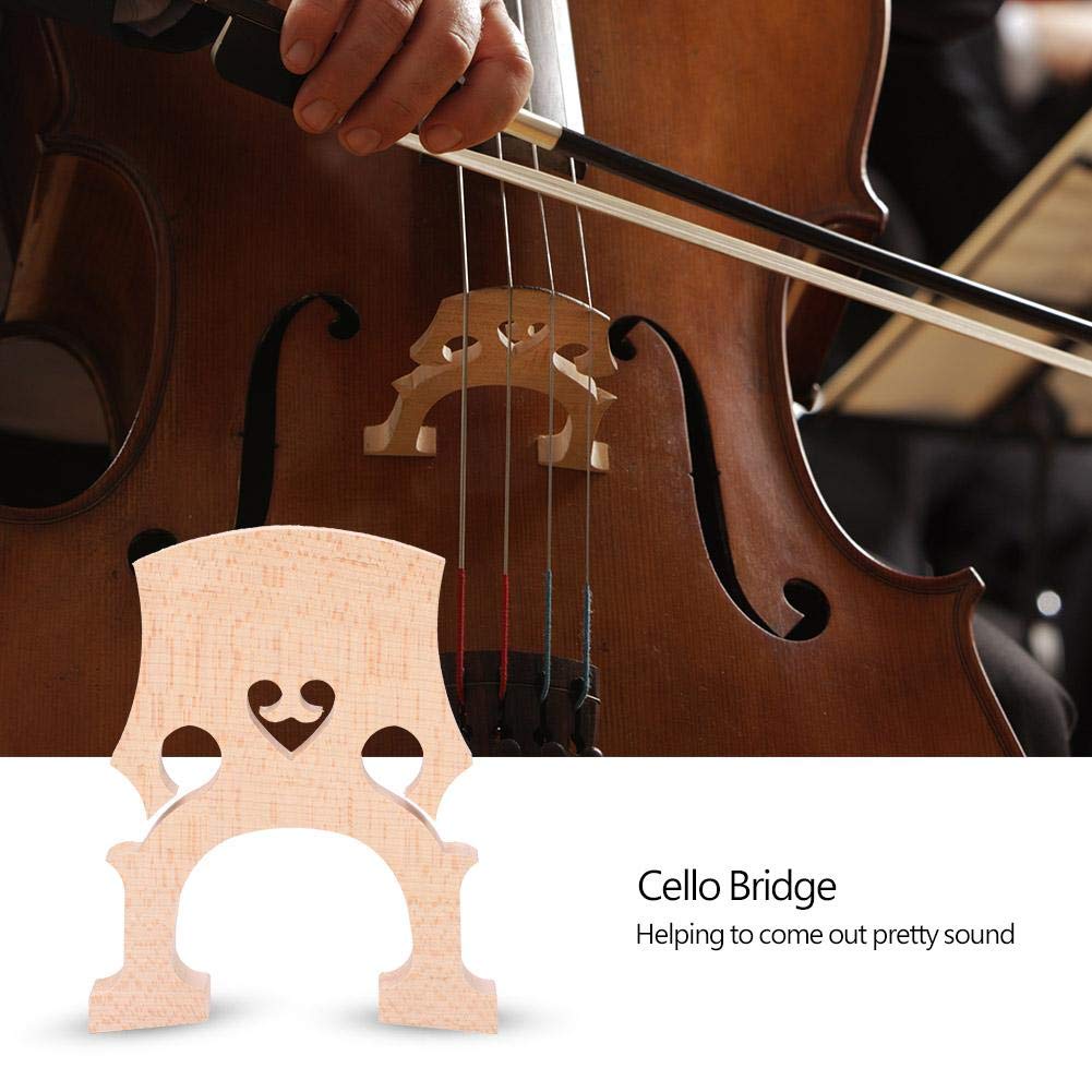 Cello Bridge,4/4 3/4 Cello Maple Bridge Maple Wood Self Adjusting Fitted Bridge Musical Instrument Replacement Accessory (Pack of 2)(Wood Color 4/4) Cello Bridge cello bridge cello bridge 4 4