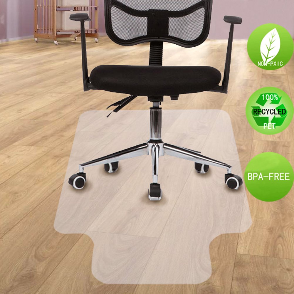 Chair Mat for Hard Floors, 30" X 48" Black Chair Mat, Computer Gaming Rolling Desk Chair Mat for Tile Floor, Small Floor Protection Mats for Home and Office (Rectangle)