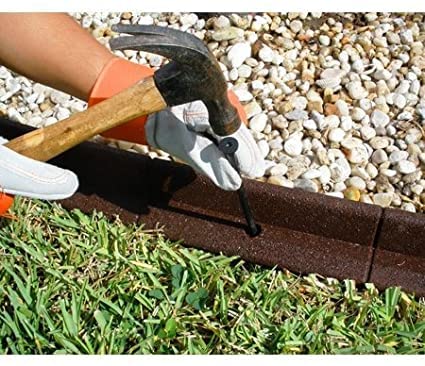 EcoBorder Black Recycled Rubber 4ft Lawn Edging (6pc Box)