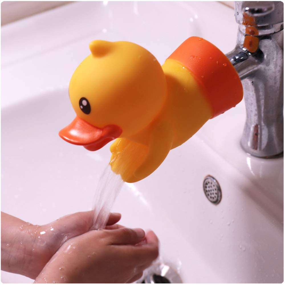 Cartoon Faucet Extender, Bathroom Sink Extender Hand Washing for Babies Toddlers and Kids Safe (Duck)