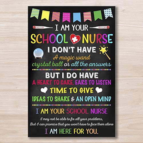 LUPPLE Posters AprilLove I am Your School Nurse I Don't Have A Magic Wand Sign, School Nurse Office Poster, School Health Office, Health Clinic Print, Chalkboard Sign