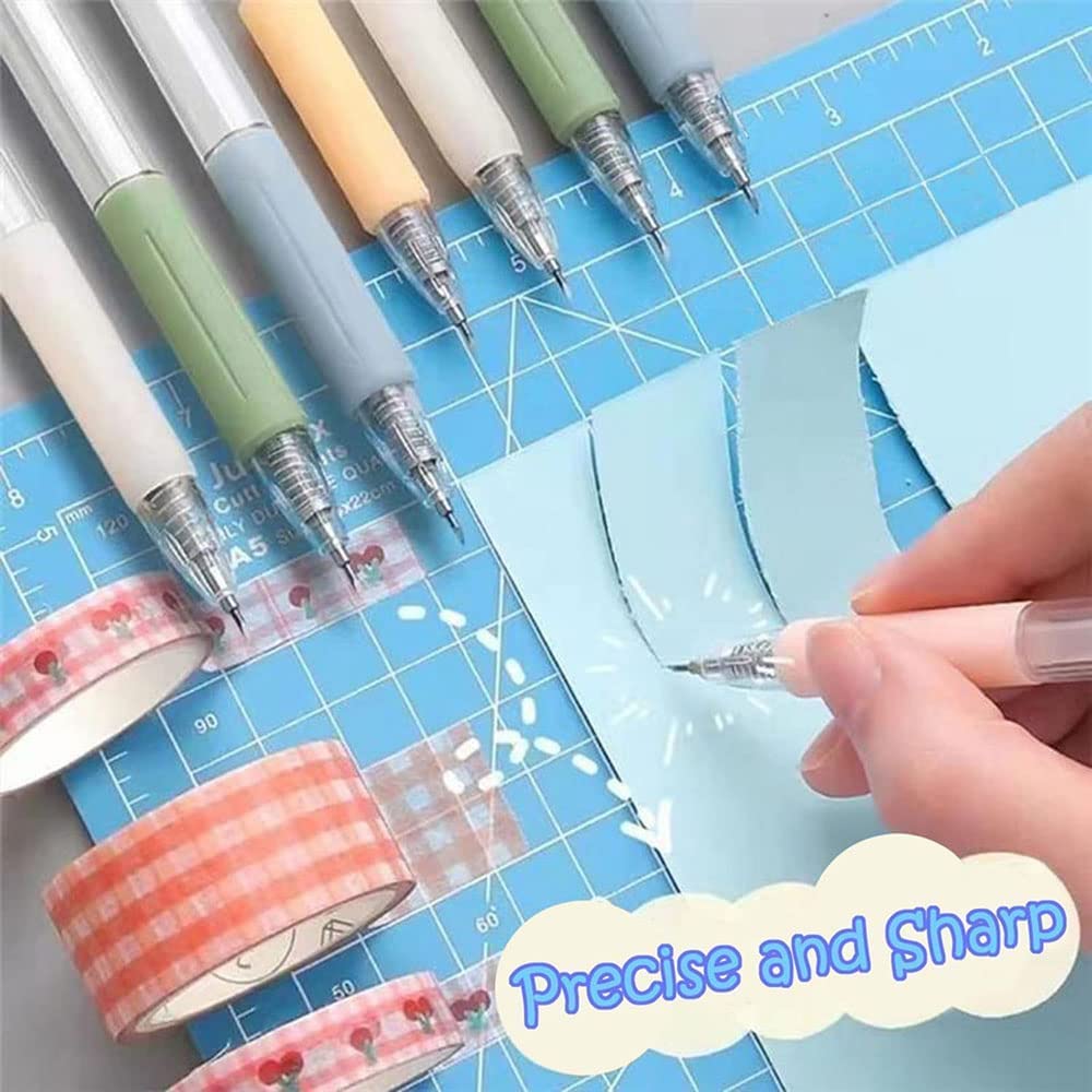 Cartoon Pattern Student Utility Knife Pen, 2023 New Craft Cutting Tool Paper Pen Cutter Knife Creative Retractable, For Office And Home Diy Use (6 Pcs)