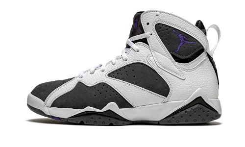 Men's Jordan 7 Retro Flint White/Flint Grey-Black-Varsity Purple (CU9307 100) - 10