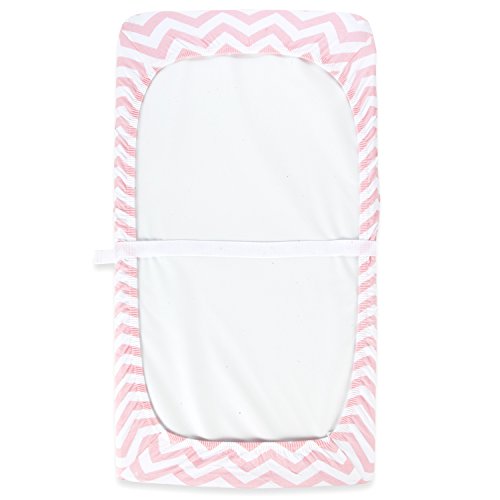 Cuddly Cubs Changing Pad Covers – 2 Pack – Snuggly Soft Plush Cotton Changing Table Covers for Girl – Fits Perfectly on Summer Infant and Other 16 x 32" Baby Changing Table Pads – Pink