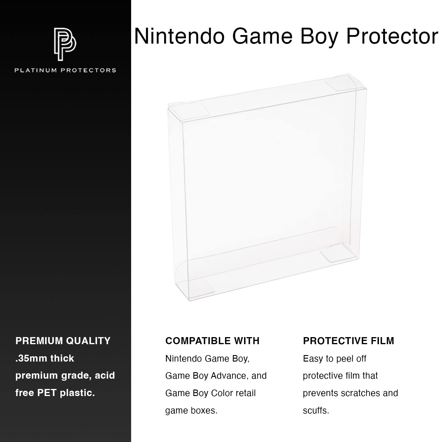 Viturio Game Boy & Advance Game Box Protector Cases (10 Pack) Clear Plastic .35mm