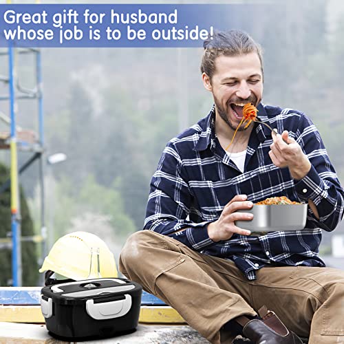 CocoBela Electric Lunch Box Food Heater, Portable Food Warmer with Removable 304 Stainless Steel Container, Dishwasher Safe, Suitable for Home and Car Use