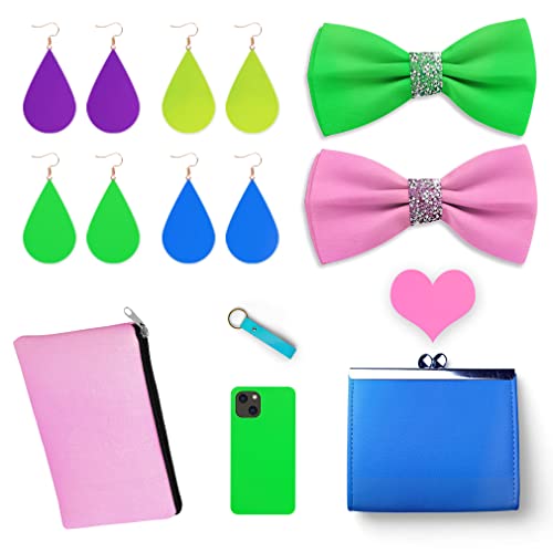 HYANG Holographic Iridescent Mirror Laser PU Faux Leather Sheets 1 Roll 12"X53"(30cmX135cm), Faux Leather Very Suitable for Crafts Making Leather Earrings, Bows, Handbag ,Sewing (Purple)
