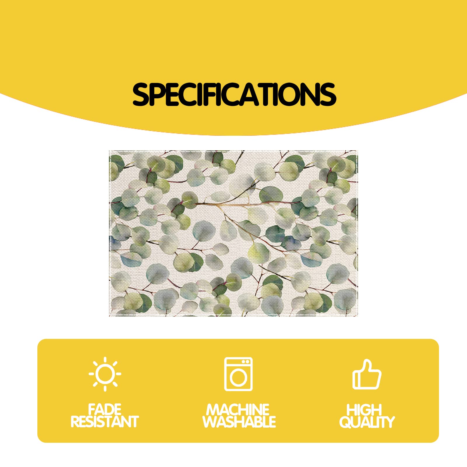 EDDERT Eucalyptus Table Runner Spring Summer Anniversary Leaf Greenery Holiday Sage Green Table Decorative Celebration Party Holiday Decor (13*72)