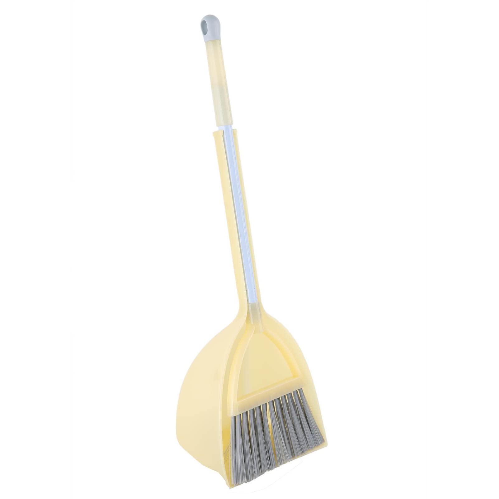 GLIDEDREAM Kids Dustpan Set Soft Fur Plastic Small Broom Dustpan for Baby Kids Toys Kindergarten (Yellow)