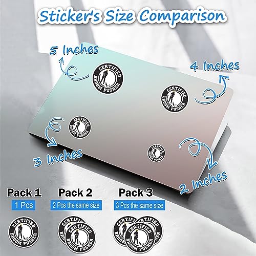 Miraki Broom Pusher Certified Sticker, Funny Hard Hat Sticker, Caution Sticker, Helmet Sticker, Water Assitant Die-Cut Vinyl Dad Decals for Laptop, Phone, Water Bottles, Kindle Sticker