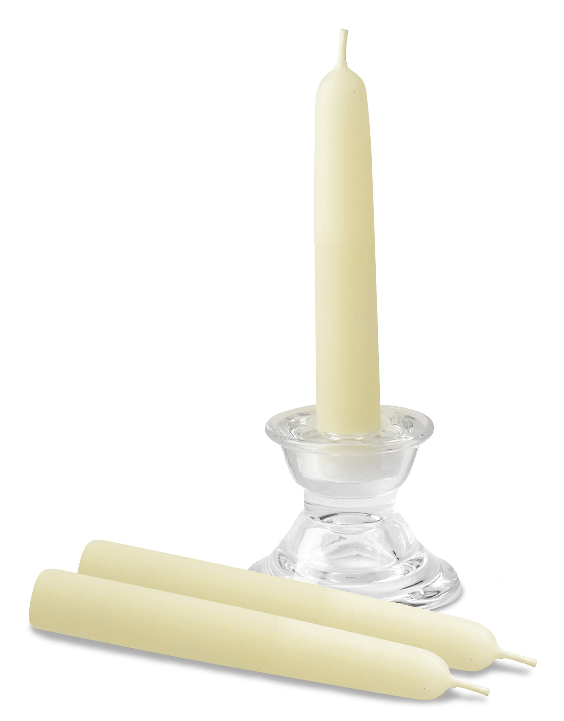 Hyoola 5" Beeswax Taper Candles 12 Pack - Handmade, All Natural, 100% Pure Unscented Bee Wax Candle - Tall, Decorative, White 5 Hour Burn Time