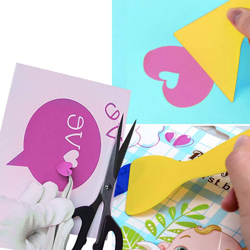Craft Vinyl Weeding Tools Set, HIRALIY 15 Pcs Vinyl Weeding Tools Kit with 3 Pack 12" x 12" Cutting Mats for Cricut, Silhouette Cameos, Scrapbooking, Lettering, DIY Art Work Cutting