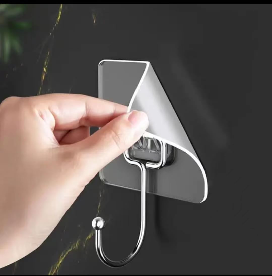 Generic Ultra Strong 50lb (Max) Transparent Self-Adhesive Hooks - Heavy-Duty Wall Hooks for Kitchen, Bathroom, Ceiling, and More - The Ultimate Organizational Solution (Pack of 10), ZJH-G-BST008