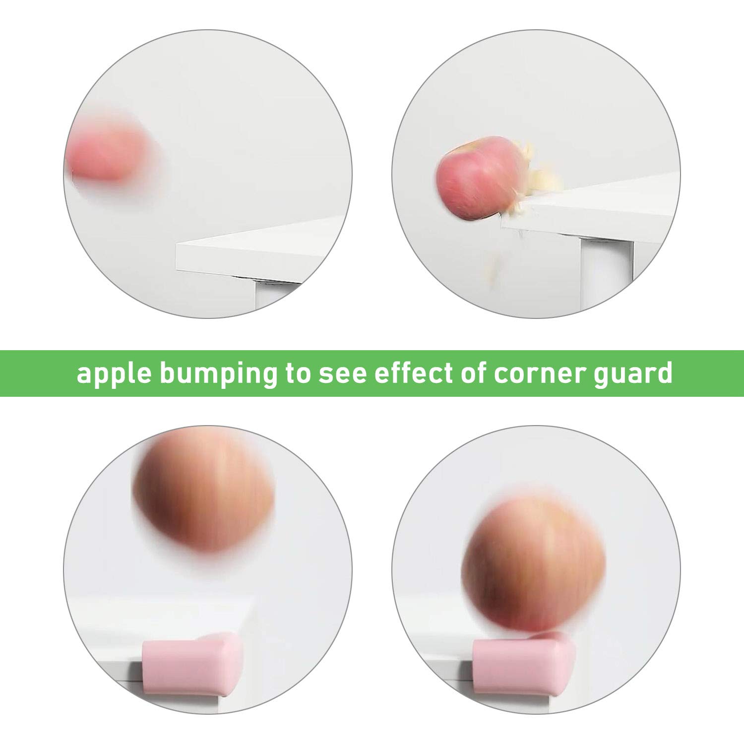 Edge Corner Guards, 8 Pack, Desk Corner Protector, Table Edge Cushion, Baby Furniture Bumper, Baby Safety Corner Guard, Corner Foam Cover, Fireplace Bumper for Kid, Self Adhesive (Black)