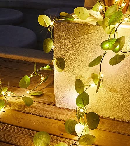 XLXX LED String Light Wedding Party Home Garden Bedroom Outdoor Indoor Wall Decorations(Solar String Lights) (Eucalyptus Copper Wire lamp, 16.5 Feet)
