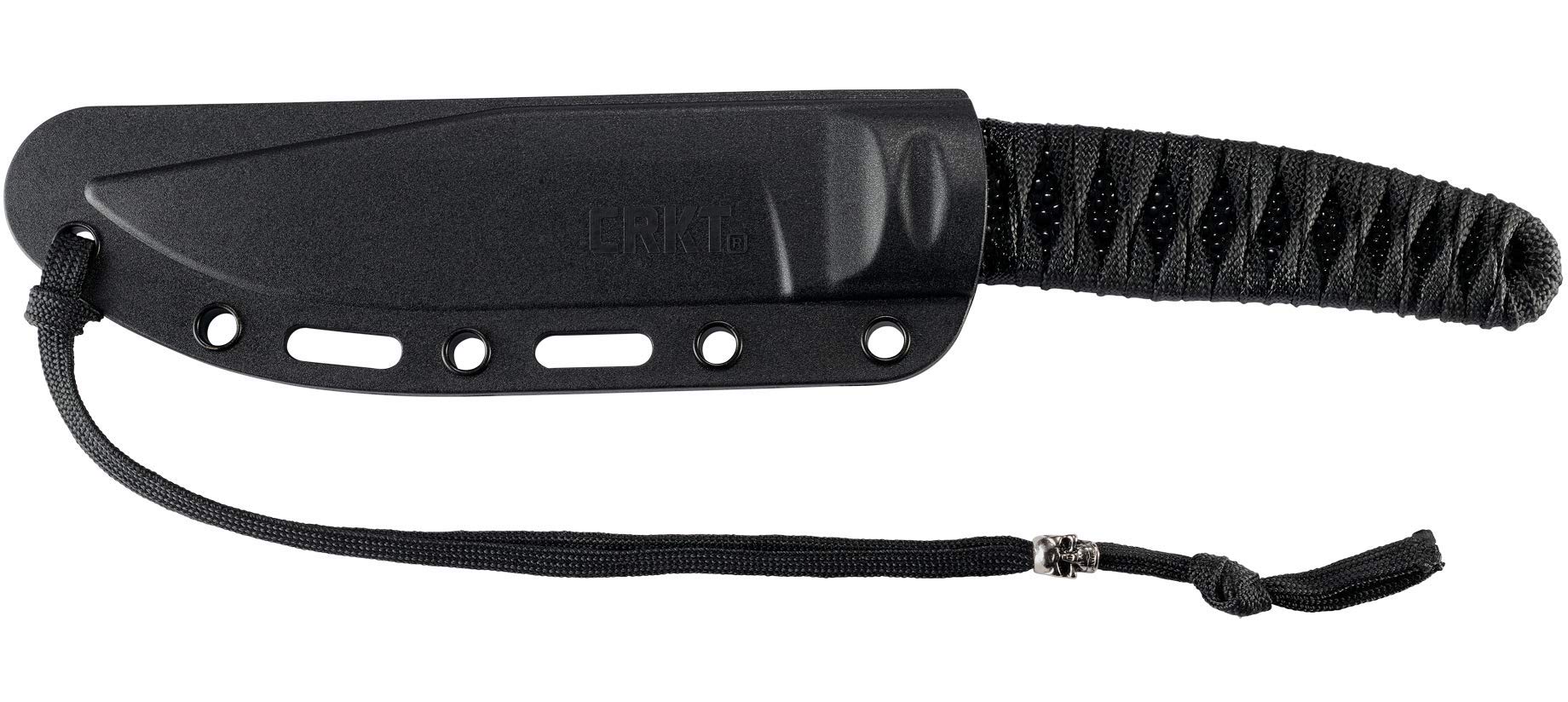CRKT Nishi EDC Knife: Everyday Carry Fixed Blade Knife, Clip Point Blade with Titanium Nitride Finish, Cord Wrapped Handle, Sheath 2290