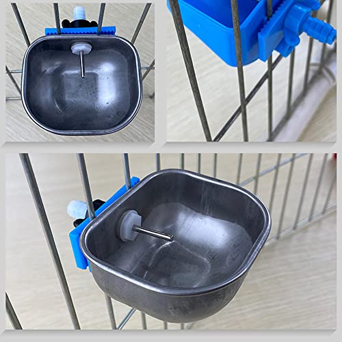 Lveofielygi Rabbit Water Dispenser - Automatic Bunny Water Nipple Drinker Feeders, 2.36'' Stainless Steel Metal Bowl for Cages Watering System Breeding Equipment