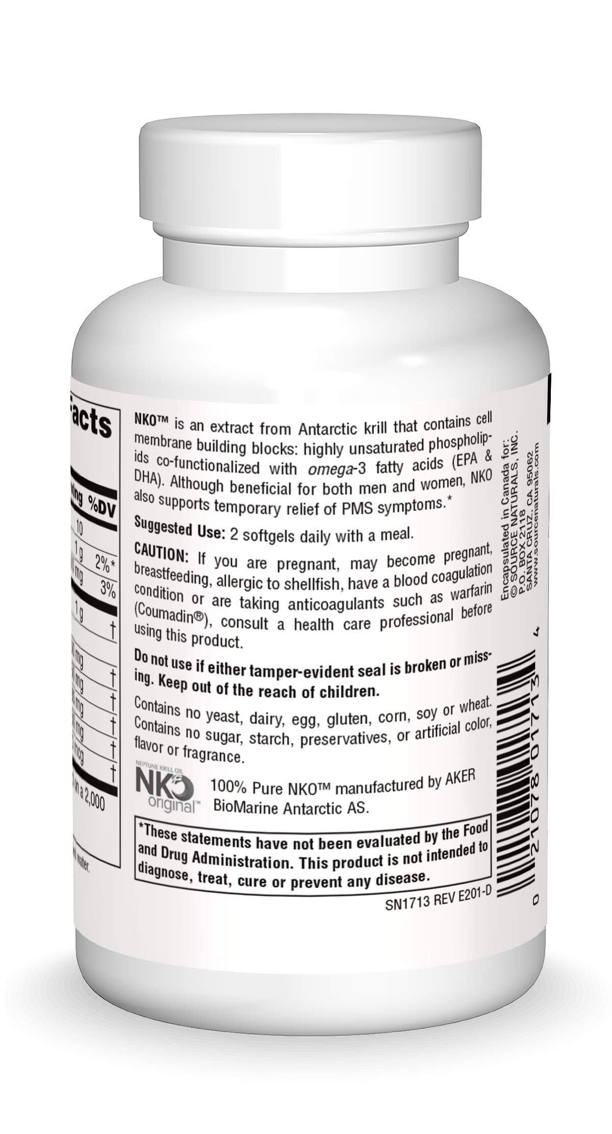 Source Naturals NKO Neptune Krill Oil, Supports Heart Health & Cell Membrane Integrity* 500 Mg - 60 Softgels