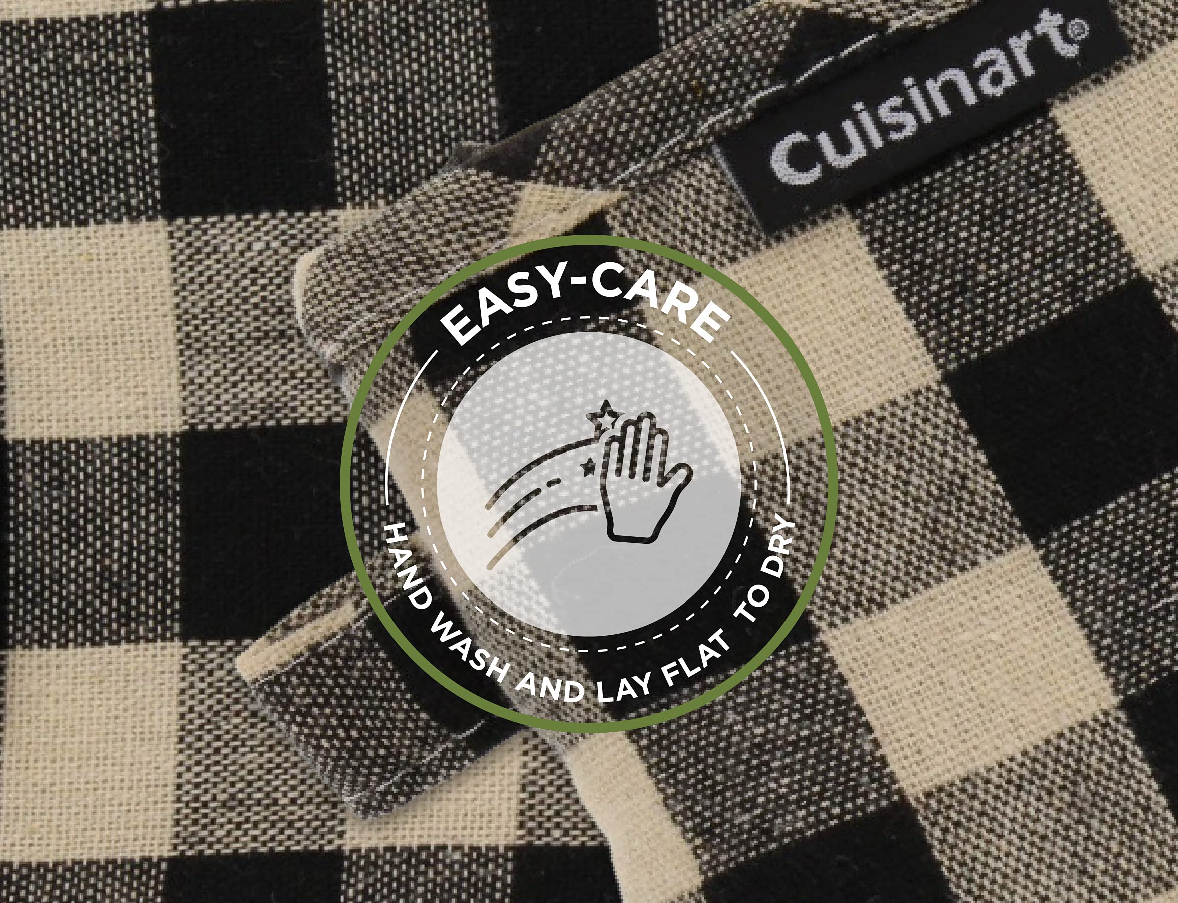 Cuisinart Buffalo Check Mini Oven Mitts - 2 Pack, Black and Ivory Plaid Design - Handle Hot Kitchen Items Safely - Non-Slip Grip Mini Oven Gloves with Insulated Pockets - 5.5 x 7.25 Inches
