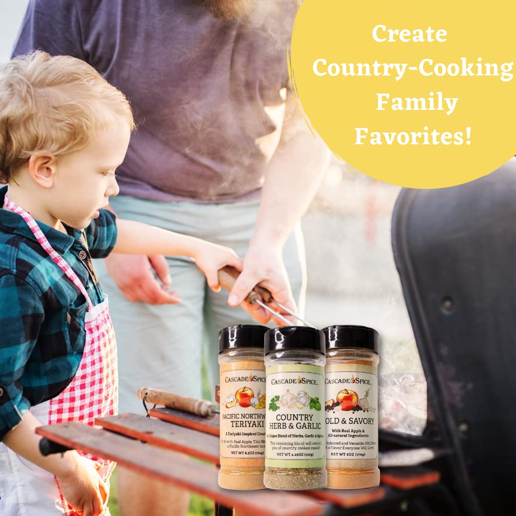 Cascade Spice BOLD & SAVORY Spice Blend and BBQ Rub With Real Apple