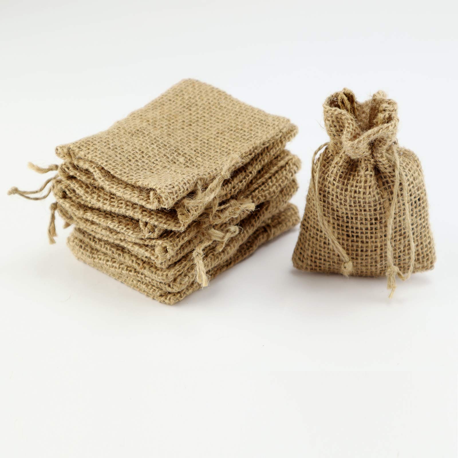 Burlap Favor Bags with Jute Drawstring by Celebrate it, 3" x 4"