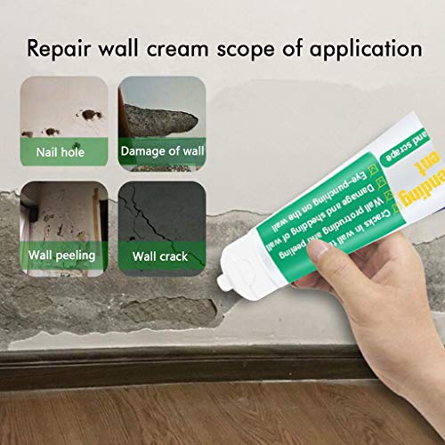 Wall Repair Cream with Scraper - Wall Surface Crack Sealers Filler Universal White Wall Mending Agent - Mildew and Waterproof Restorer - DIY Remove Wall Graffiti Repair Tool - Household Tool (2)